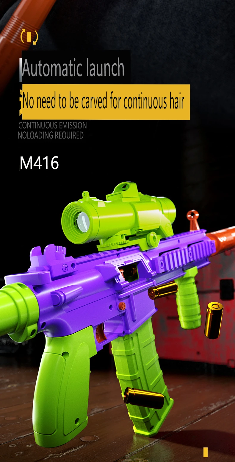 M416 Gravity Color Radish Gun Mini 3D Gravity Machine Gun for Kids