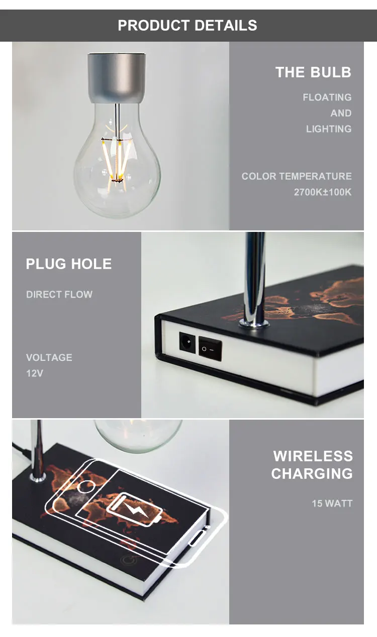 Excellence Newest Magnetic Levitating Light Bulb Led Floating Desk Lamp ...