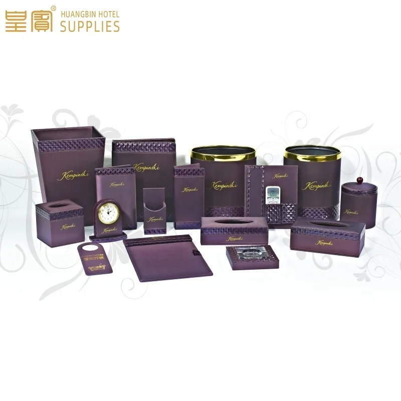 Wholesale New Hotel Leather Accessories Sets Hotel Leather Amenities ...
