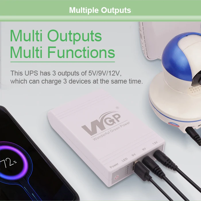 Wgp Ups Dc 5v 9v 12v Usb Power Bank 8800 8800mah 10400 10400mah Box ...