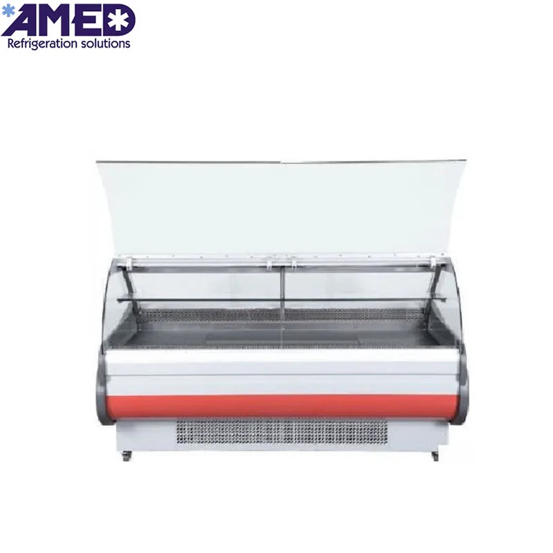 Amed Front Open Glass Door Butcher Display Cooler Meat And Deli Display ...