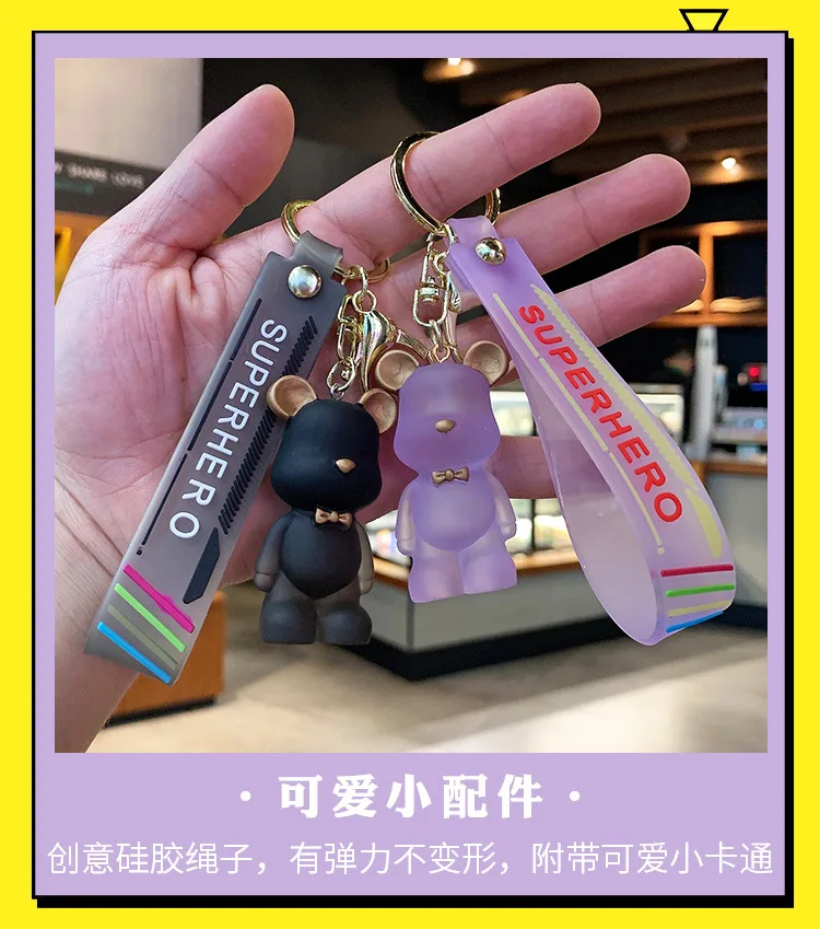Creative Cute Transparent Acrylic Llaveros Bearbrick Keychain Pendant ...