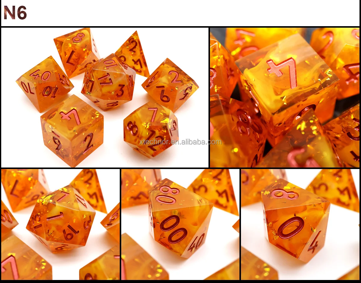 RPG Dice for Role Playing Table Game Polyhedral Resin DND Dice Set ...