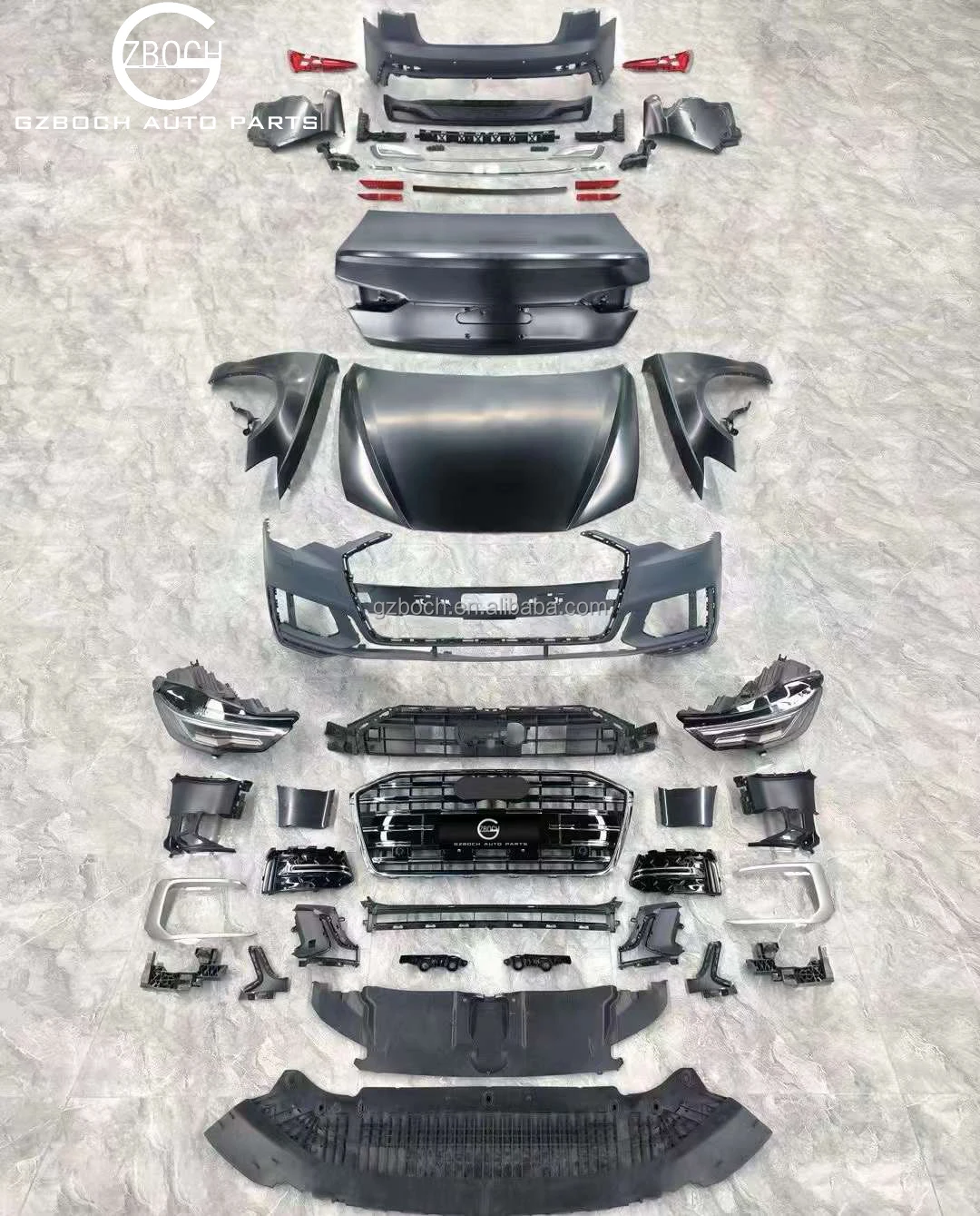 A6 C7 to C8 Bodykit for Audi A6 C7 (2012) – Upgrade Bumper, Engine Hood ...