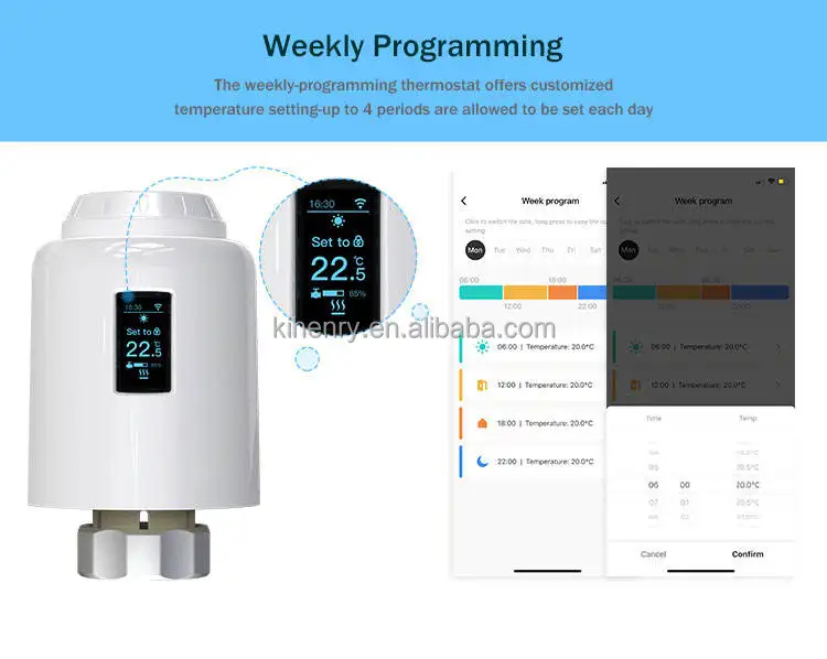 Trv Ultra-low Power Smart Oled Display Thermostatic Radiator Valve Zigbee Tuya Weekly ...