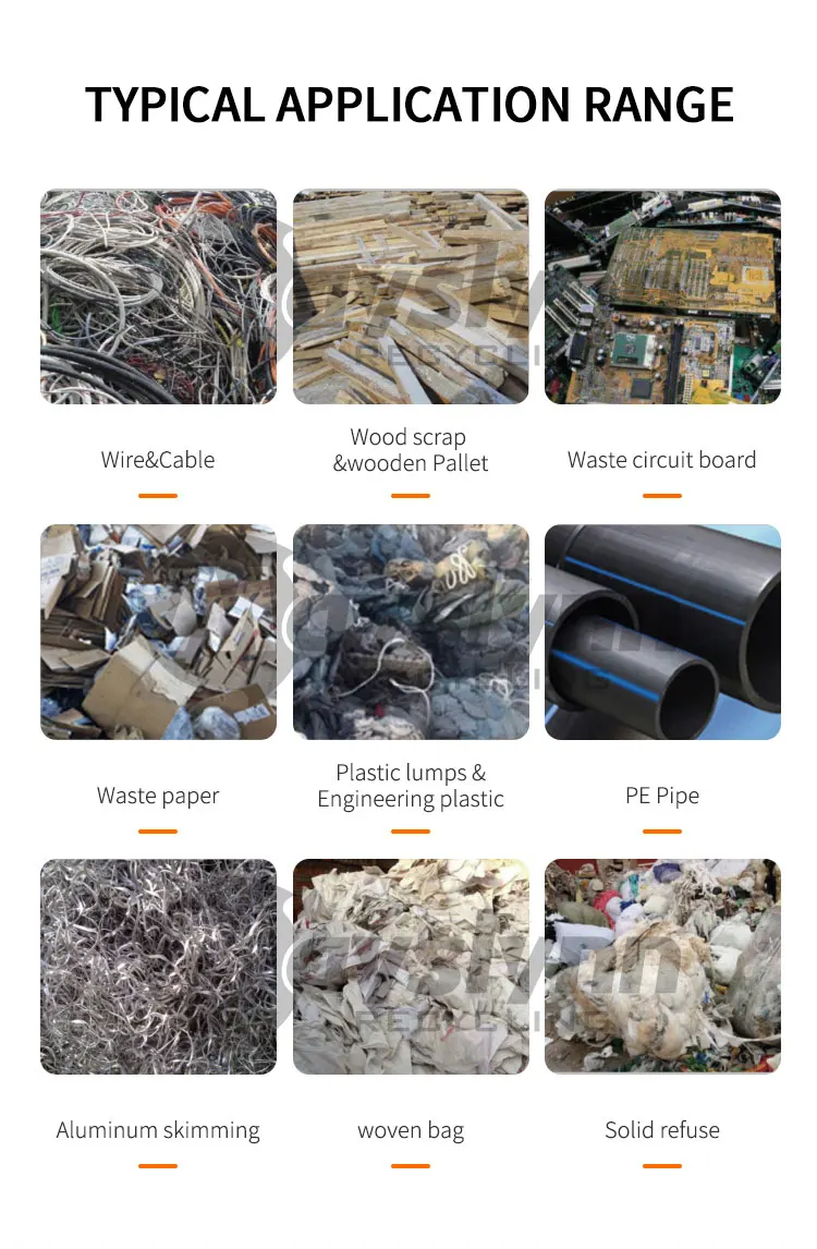 Waste Plastic Lumps Pipe Bottle Pe Pp Films Tire Wood Metal Shredding ...