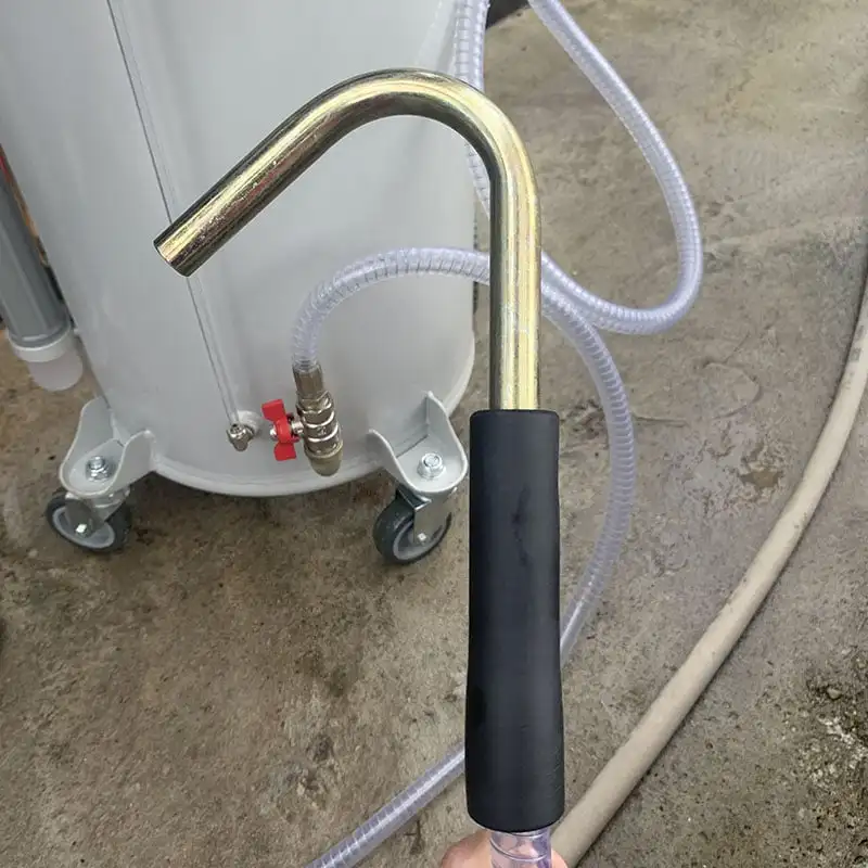 Waste Oil Drainer Engine 80L Oil Drain Tank Cart Oil Drainer Tank on Wheels