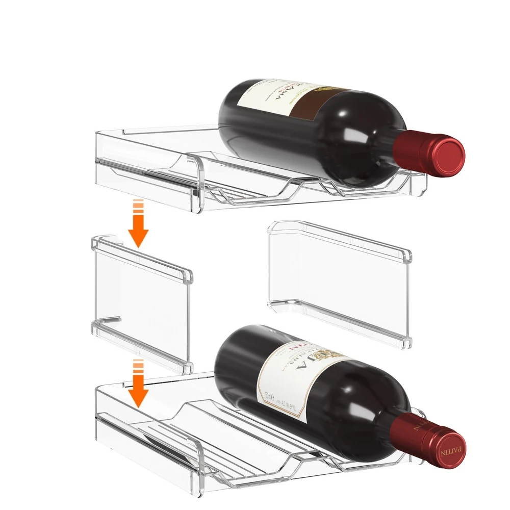 Plastic Stackable Wine Rack For Refrigerator Wine Bottle Holder Cup ...