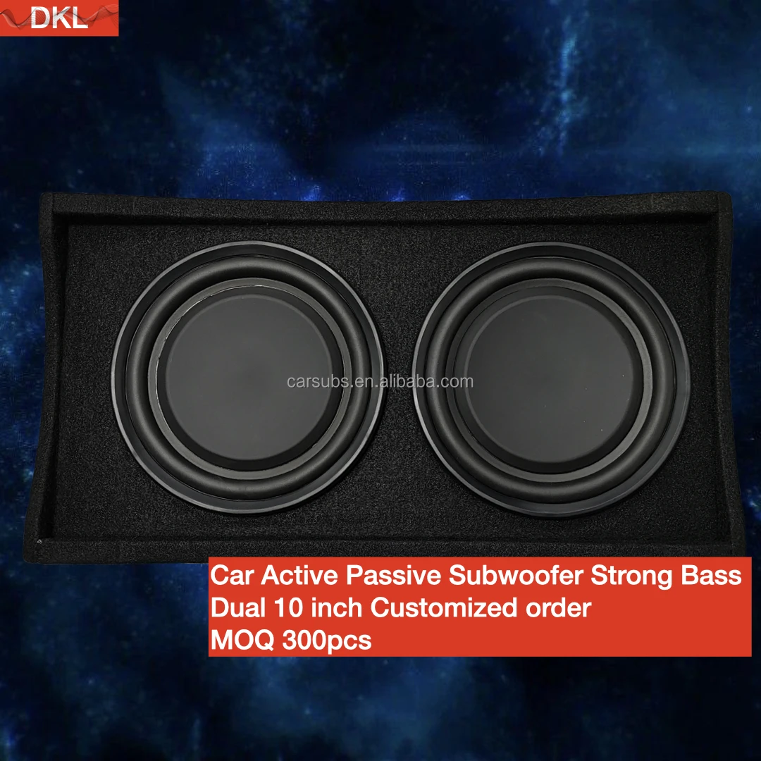 Dual 10 Inch Car Slim Subwoofer RMS 400W Strong Bass Peak 1500W Strong ...