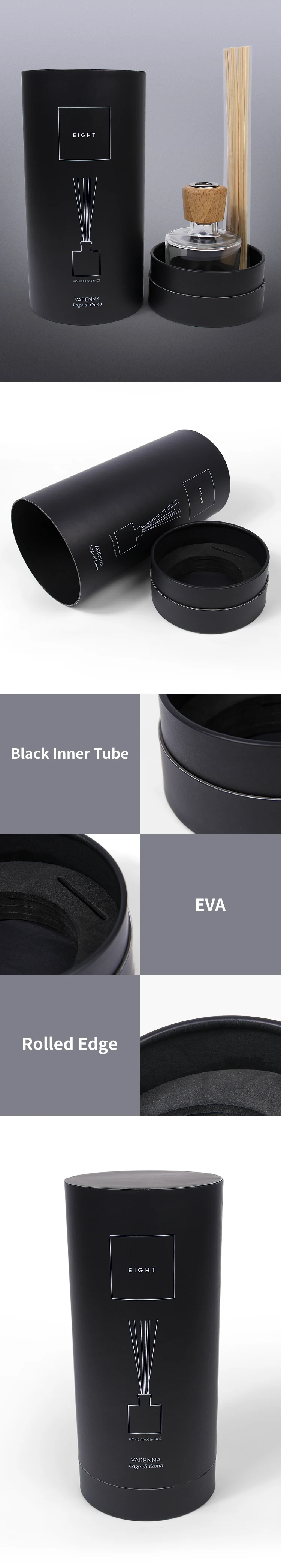 Luxury Black Cardboard Aroma Home Fragrance Reed Diffuser Glass Bottle ...