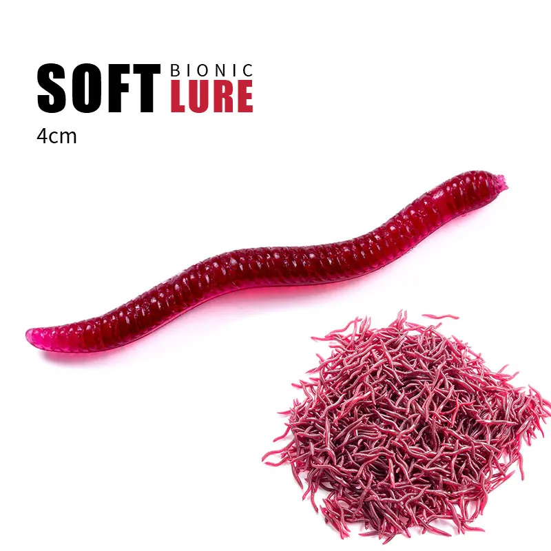 50pcs Bag Simulation Earthworm Soft Lure Isca Artificial Fishing Lure ...