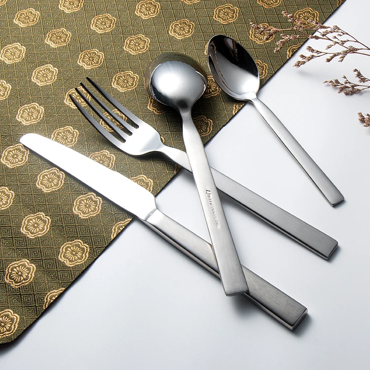 Luxury Hotel Cutlery Set Silver Knife Spoon Set and Fork Sets Kitchen ...