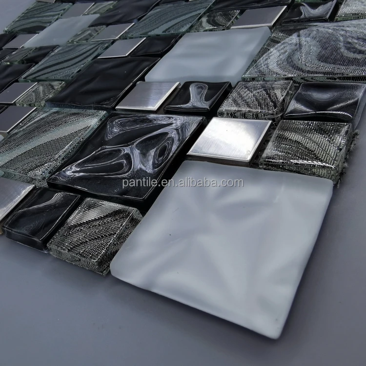 Luxury Linear Stainless Steel Mosaic Tiles Interior Bathroom Walls Mix ...