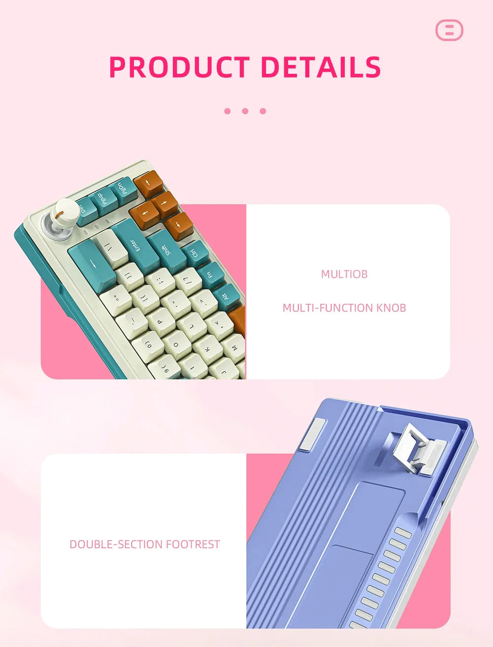 65% Mechanical Keyboard with 68 Keys - RGB Backlit Gaming