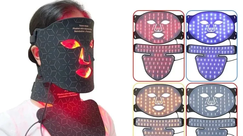 Face Neck Silicone Facial Led Mask Red Light Therapy Face Anti-wrinkle ...