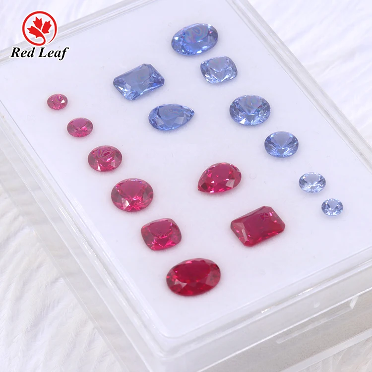 Redleaf Jewelry Gems Rectangle Shape Loose Top Quality Red Ruby Lab ...