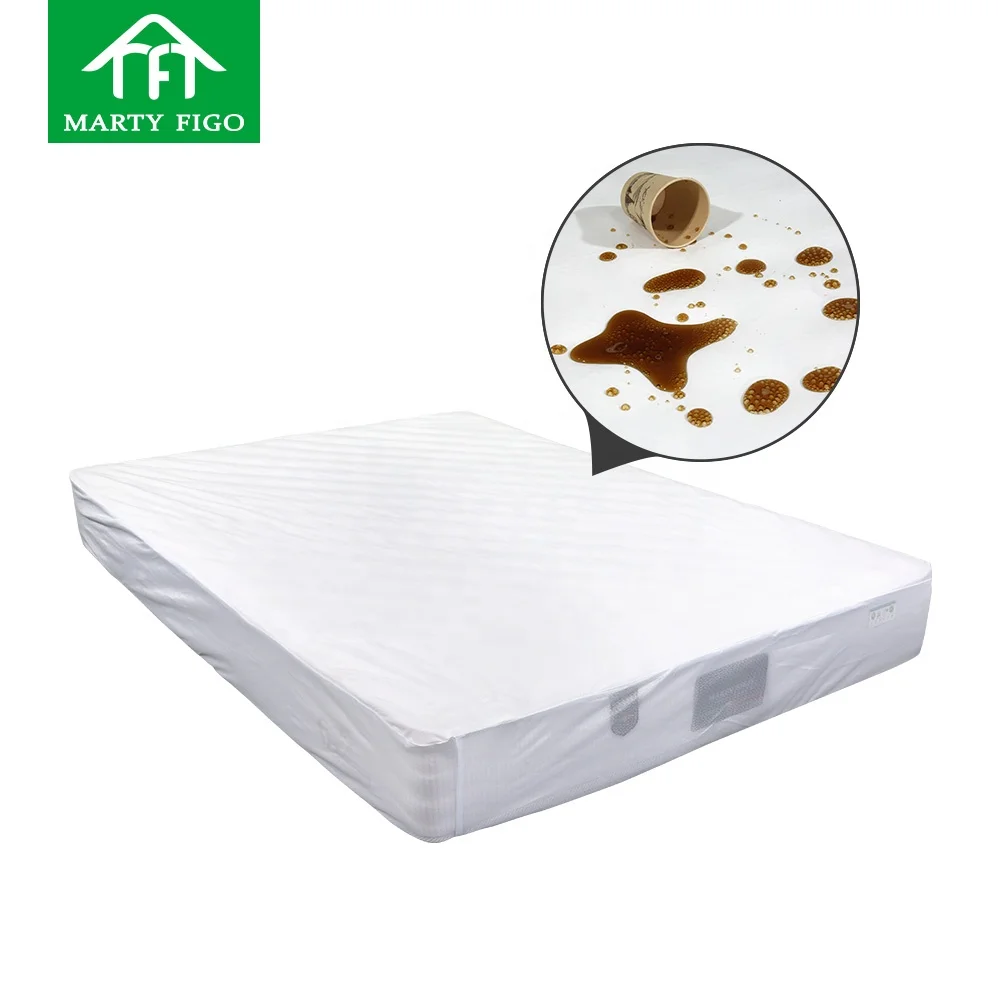 Factory custom hilton hotel bamboo quilted mattress cover terry cotton ...