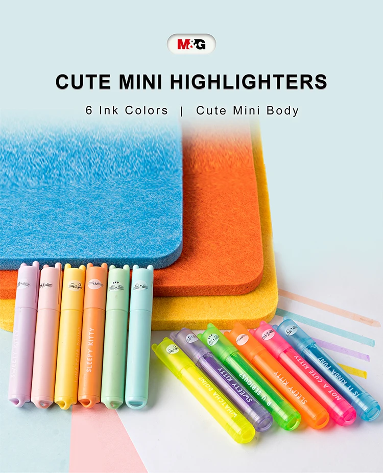 Wholesale Student Kids Cute Kawaii Mini Pastel Highlighter Marker