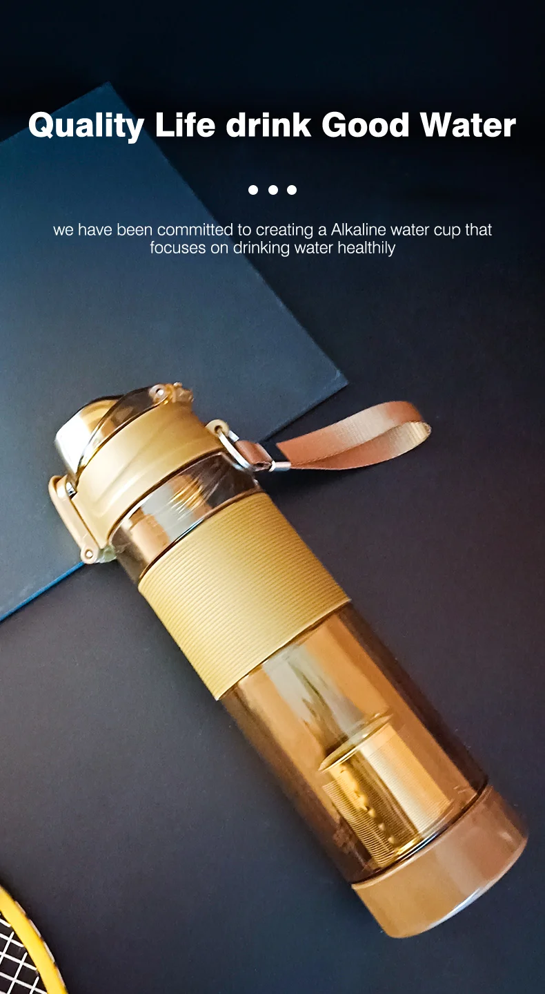 650ml Hydrogen Zinc Water Flask Plastic Sport Bottle Mineral Stone Water Cup Alkaline Water ...