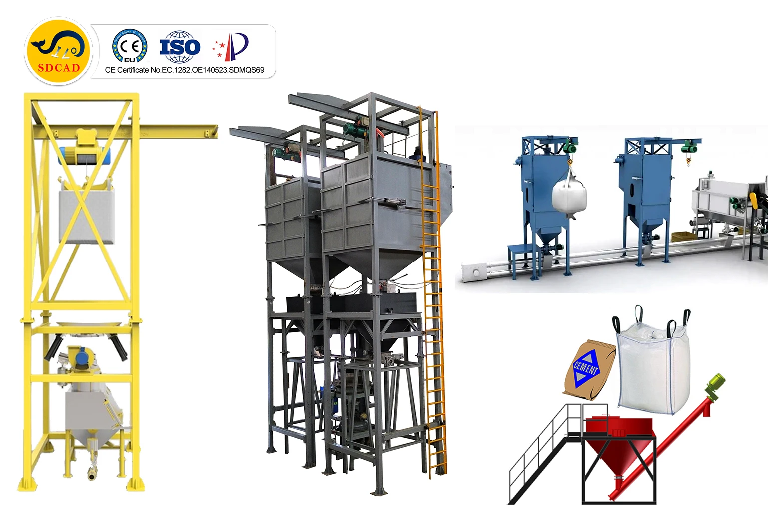 Sdcad 1-4m3 Big Bag Cement Manual Bag Unpacking/unloading Machine For Large Bags - Buy Jumbo Bag ...