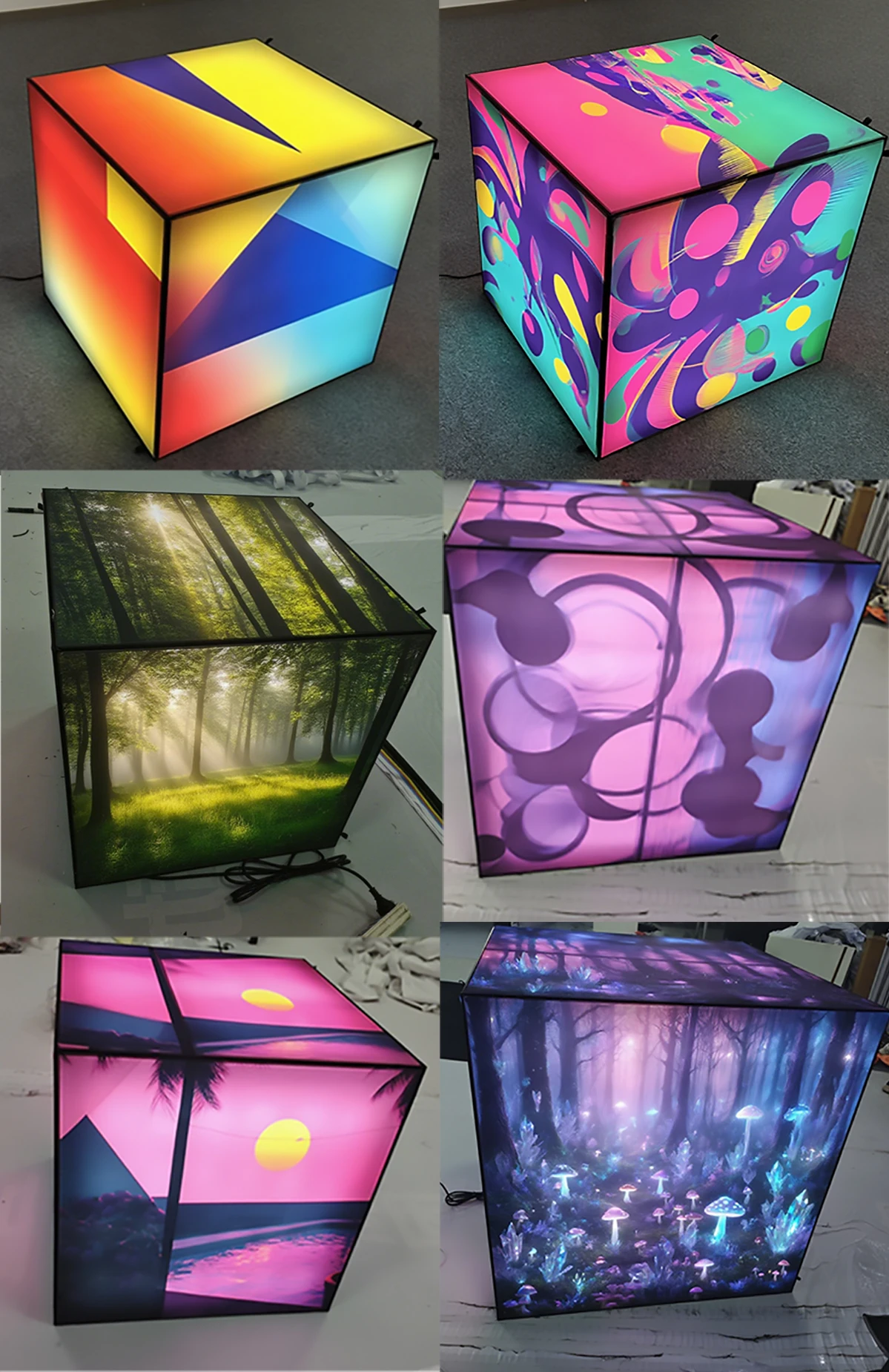 Modern Led 40X40 Cube Light Box Portable Photo Studio Cube Light Box Sign Indoor Cube Led Light ...