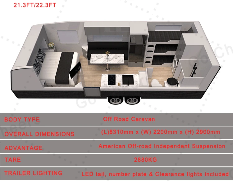 Go Cheers Rv Toy Hauler Aluminum Rv Camper Trailer Caravan House Travel ...