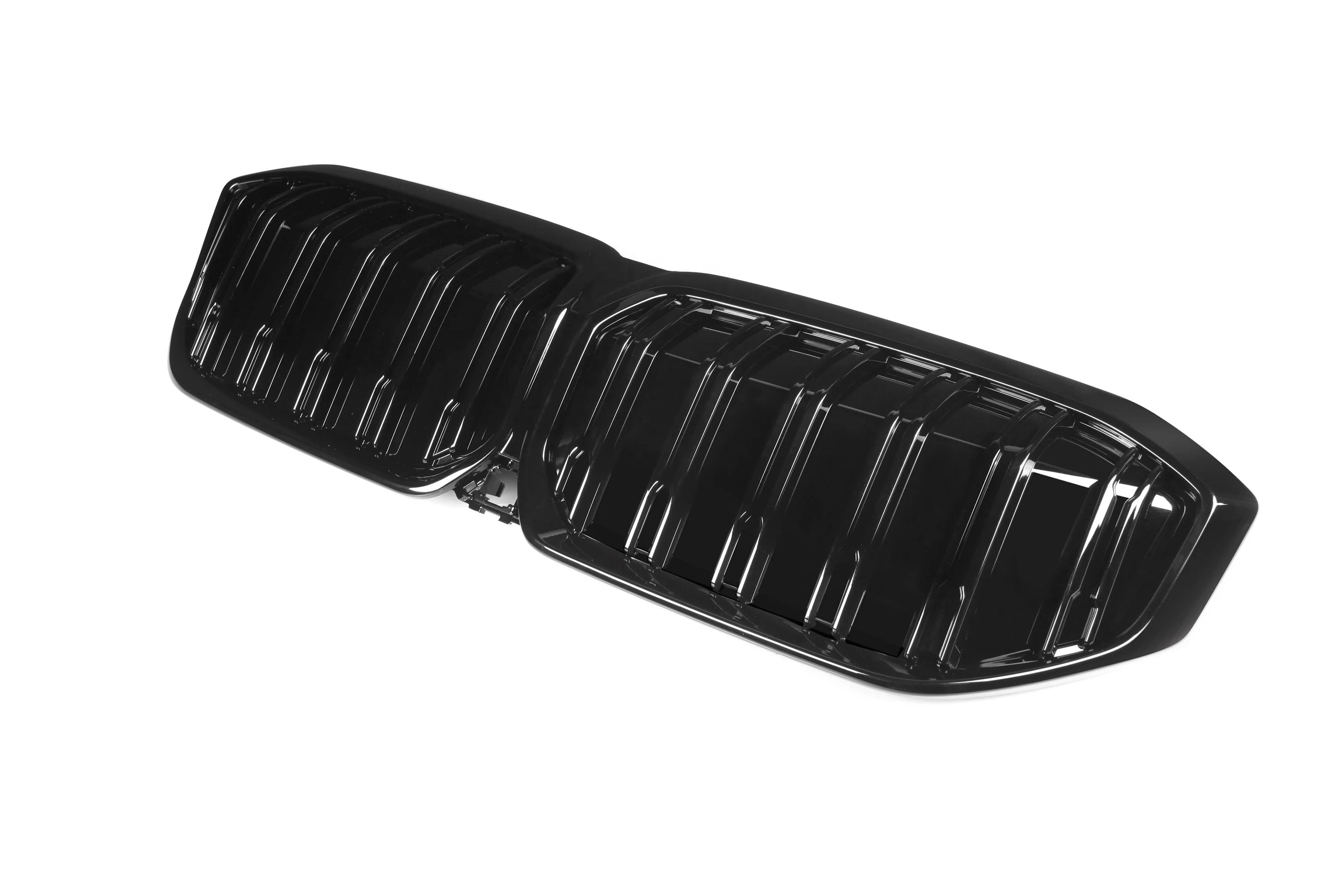 ABS Gloss Black Double Slats Front Bumper Kidney Grille Mesh Grill for ...