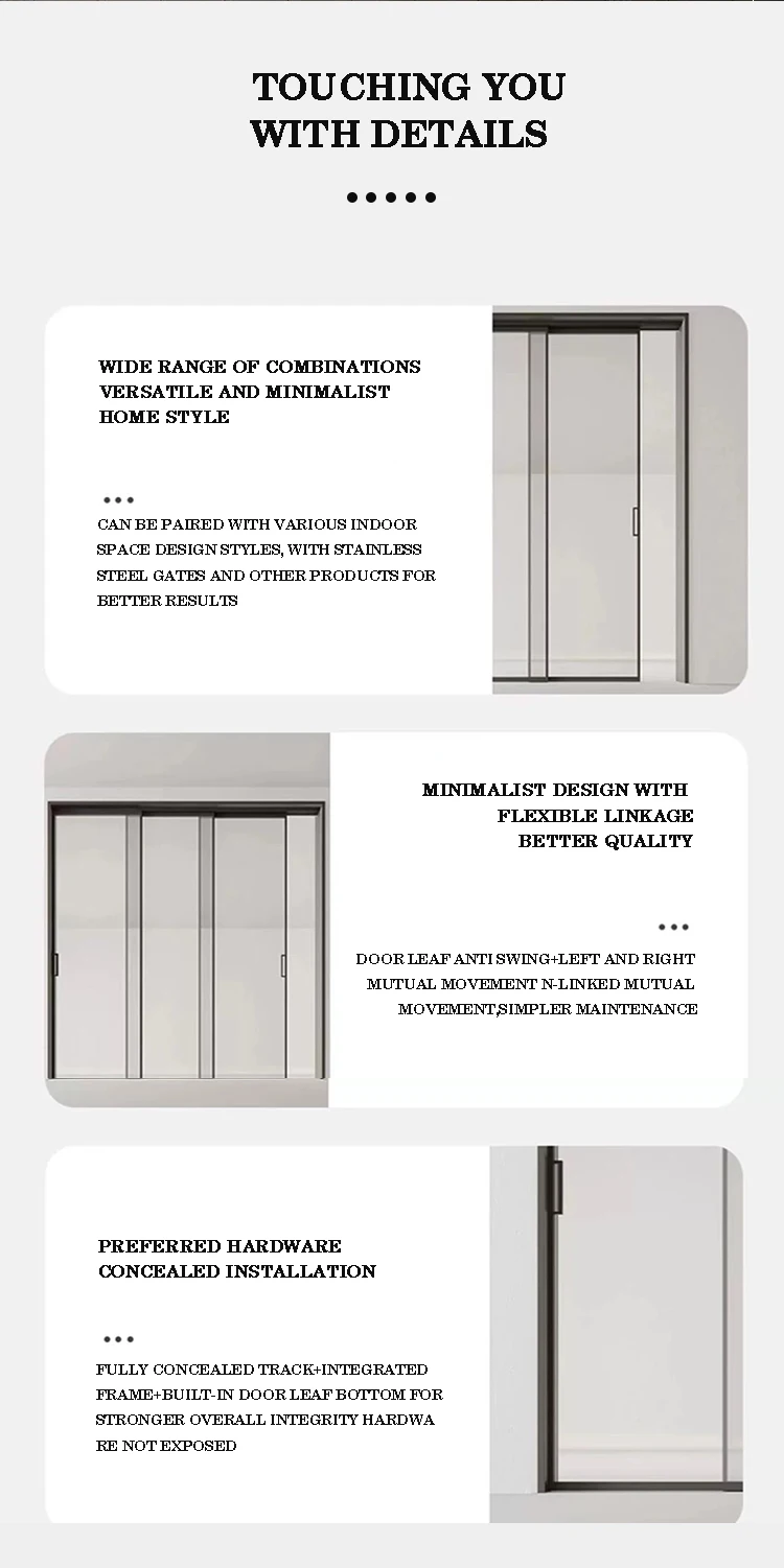 Aluminum Sliding Fold Air Ventilation Upper Rail 4 Panel Living Room ...