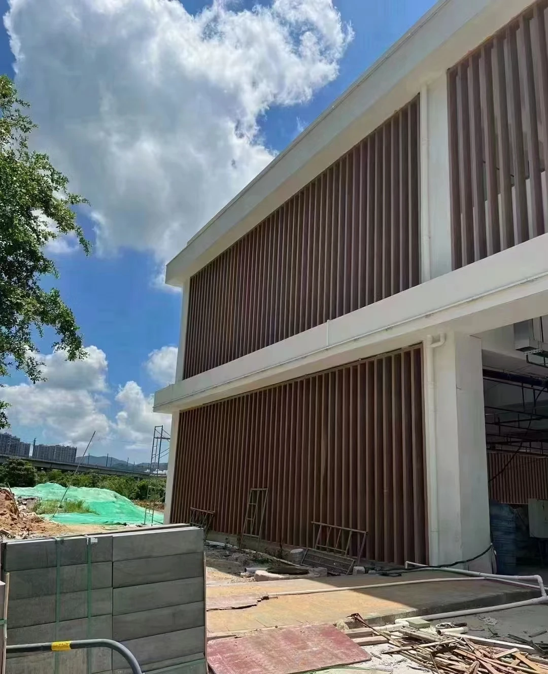 Outdoor Balcony partition WPC square timber living room dividers home ...