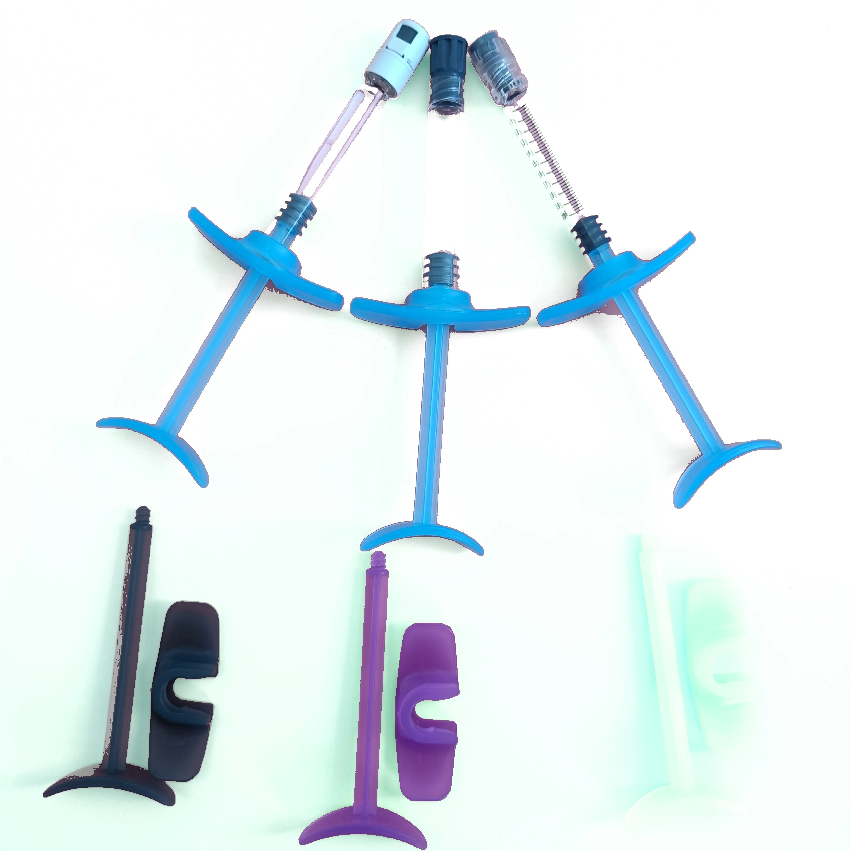 Syringe 1ml 3ml Glass syringe with colorful plunger and wing handle ...