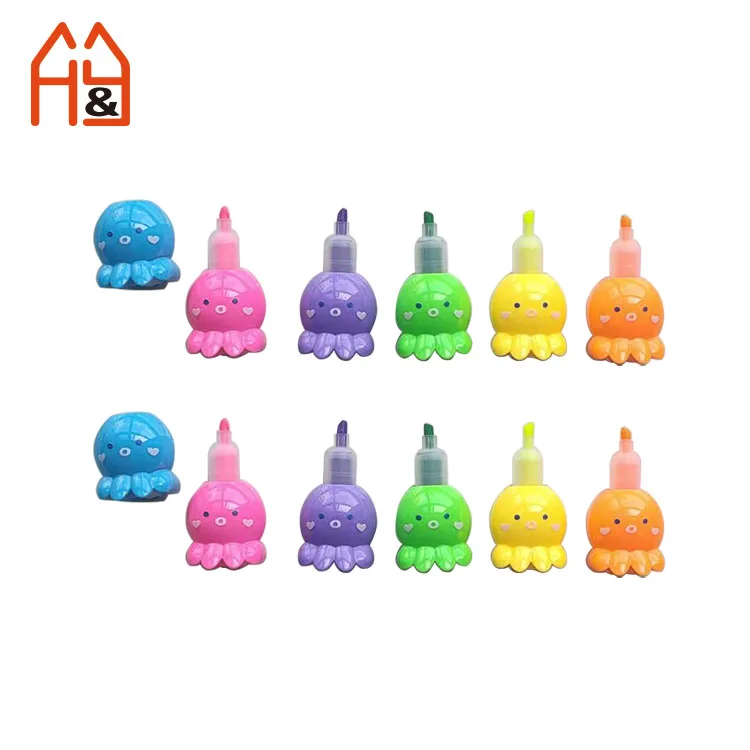 Multi - Head Multi - Color Mini Octopus Shaped Highlighter - Buy Mini ...