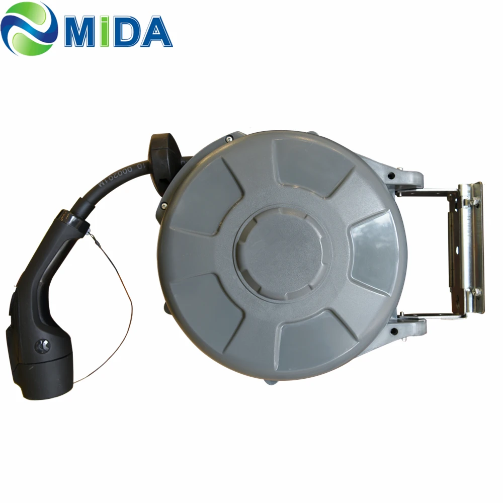 Retractable Reel Cable Reel With 32a Type1/type 2 Plug 5m Cable For Ev ...