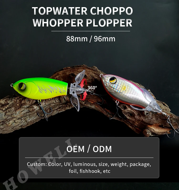 Chopper Pencil Rotating Propeller Bait 88mm 96mm Topwater Whopper ...