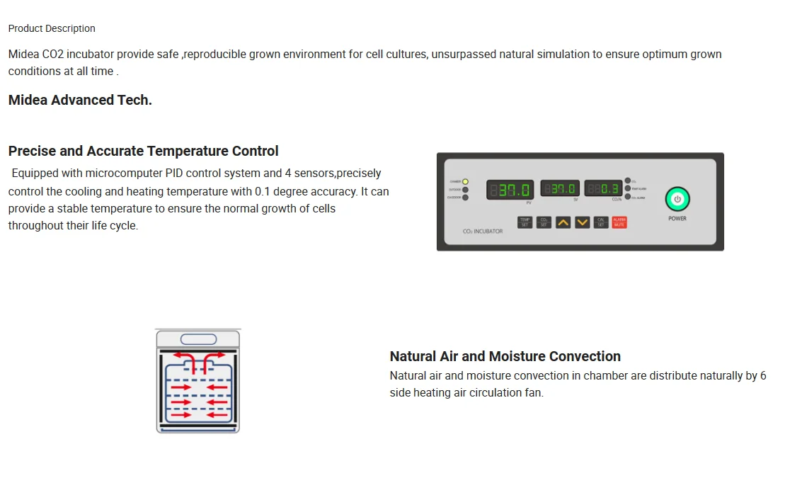 Medical Laboratory Air Jacketed Co2 Incubator For Cell Culture With ...