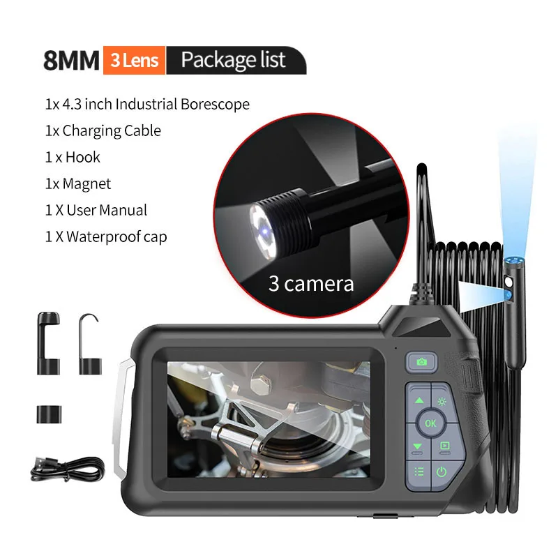 Flexible Video Borescope Industrial Inspection Hd Mini Mobil Portable ...