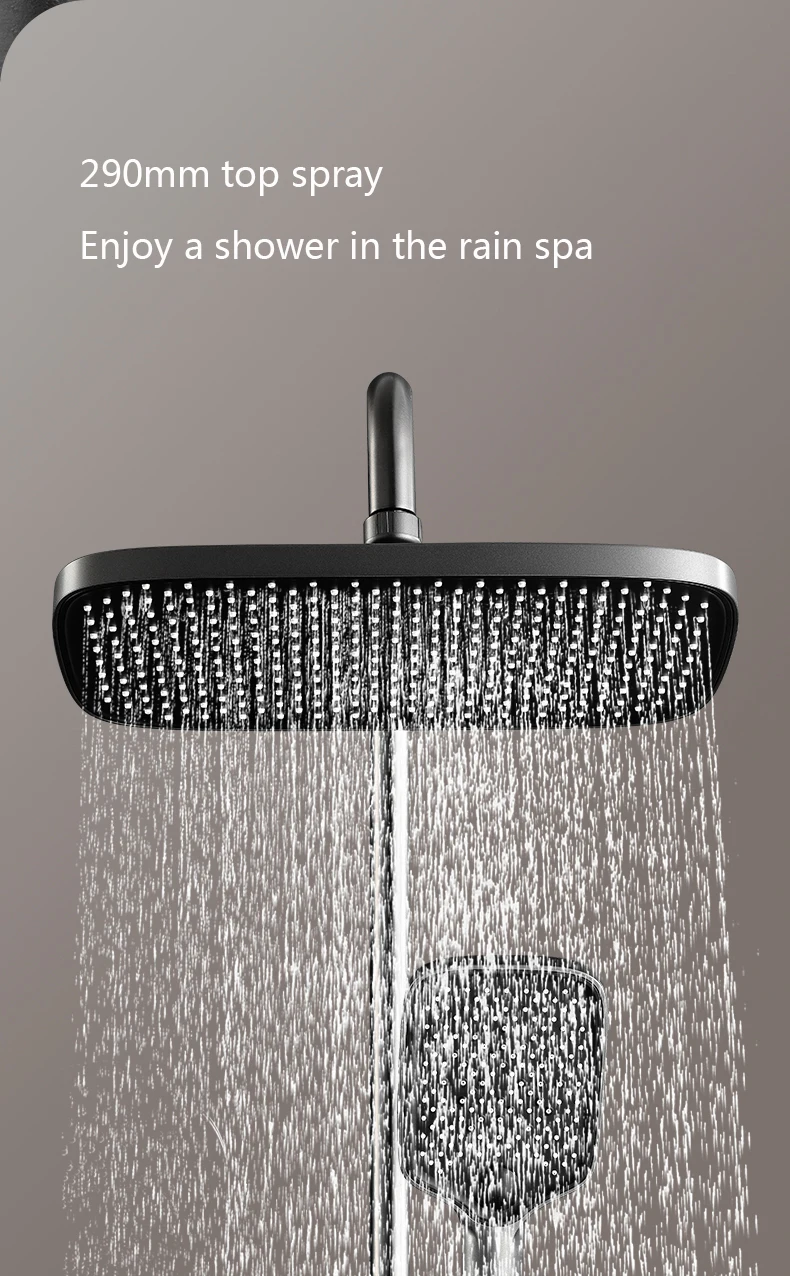 Modern Luxury Brass 4 Function Shower Set With Waterfall Control Knob ...