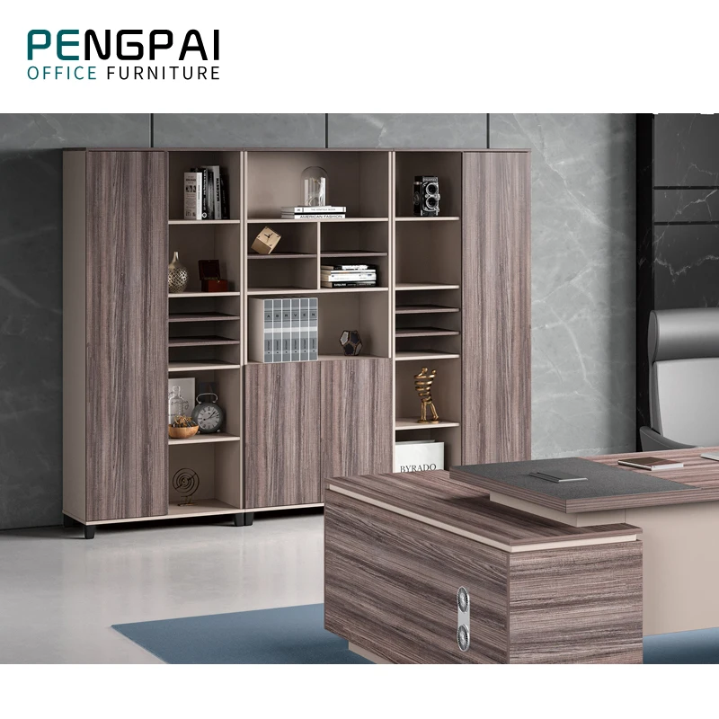 Office Furniture Large Filing Cabinet 5 Shelf Bookcase Wooden Office ...