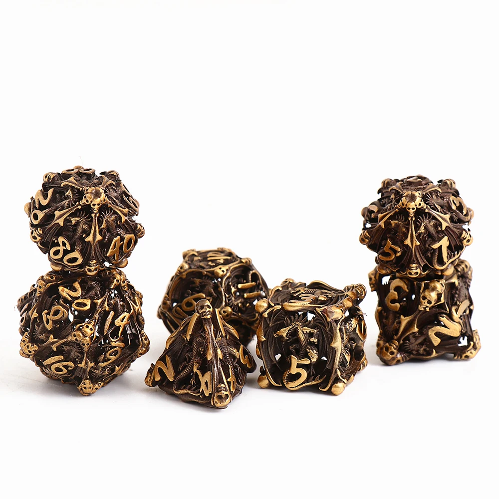 Metal Dice Dnd Set Role-playing Dragon Scale Dice7pcs Polyhedral Dice ...