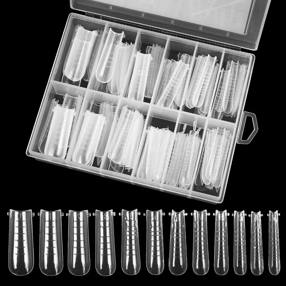 Good Quality Acrylic Nail Tips Full Half Cover Coffin Clear Tips - Buy ...