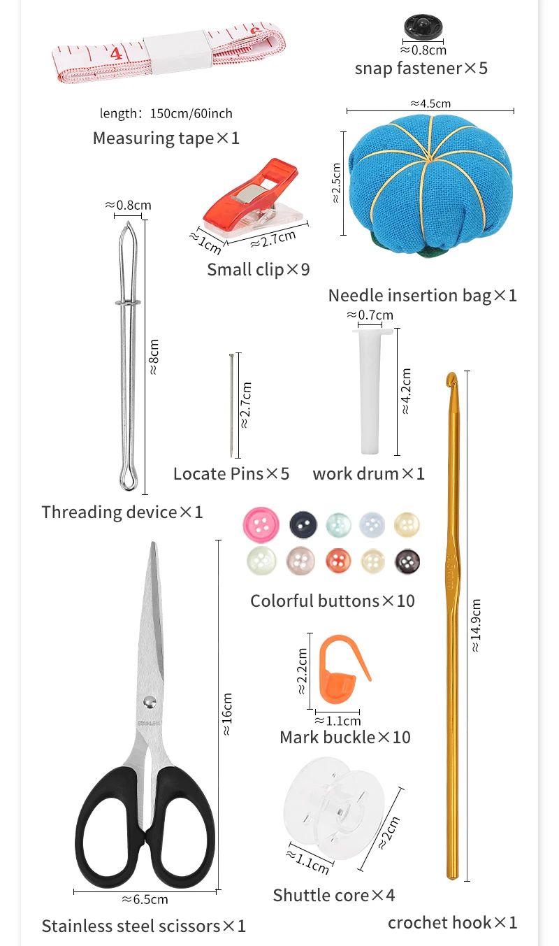 JP Beginner Sewing Tools Accessories Kit Travel Sewing Needle and ...