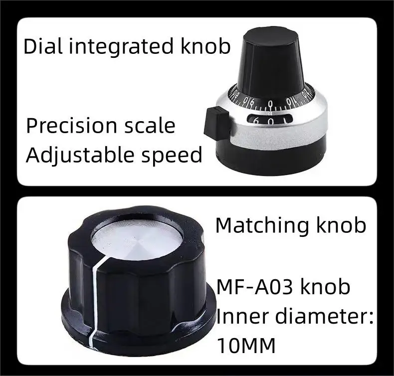 Rotary Potentiometer Adjustable Resistor Integrated Knob 100k Precision ...