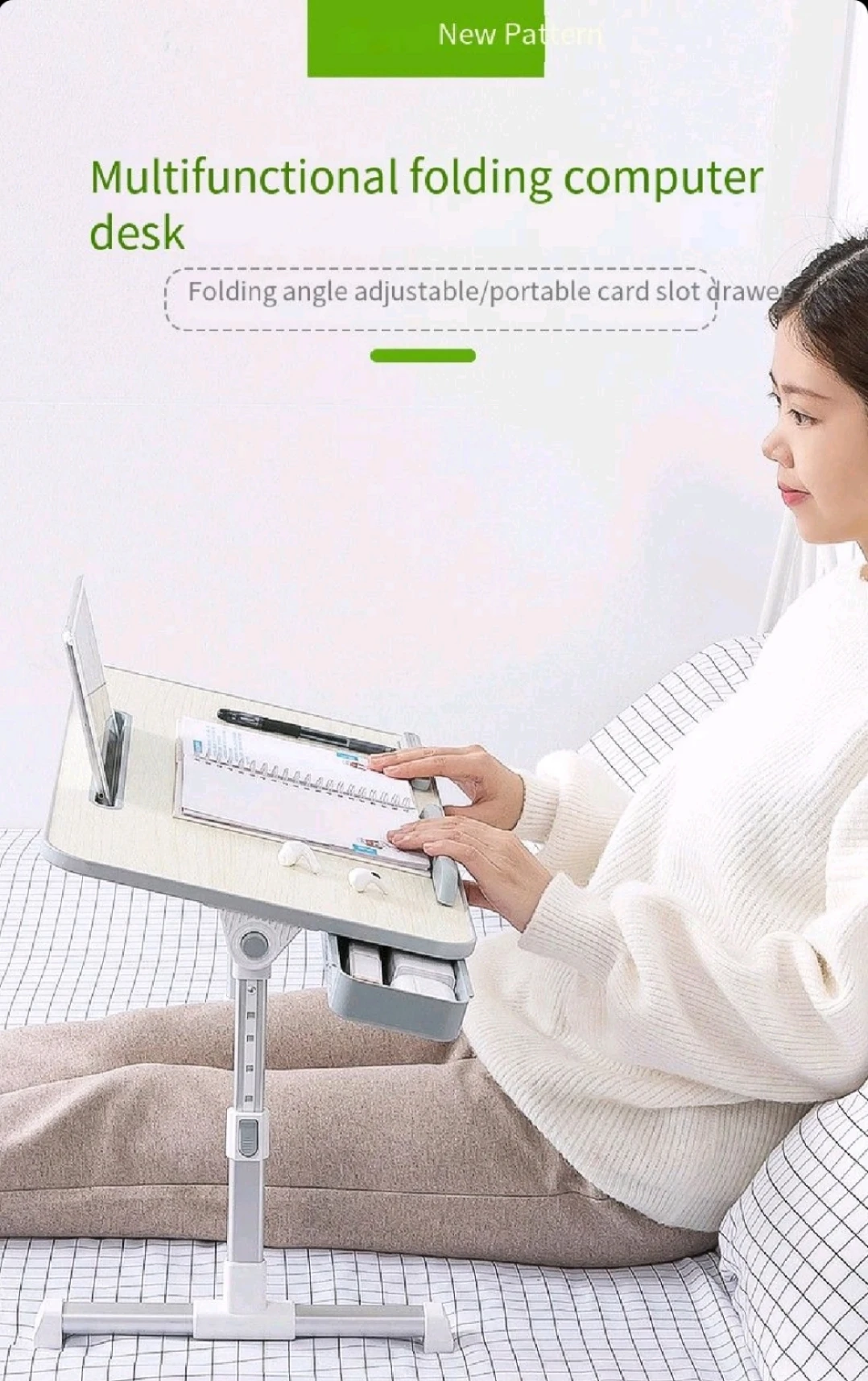 Laptop Desk for Bed, Adjustable Laptop Bed Tray Foldable Laptop Table ...