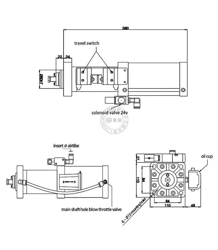 CNC Machine Tool Spindle Cutter Hydraulic Cylinder Boring