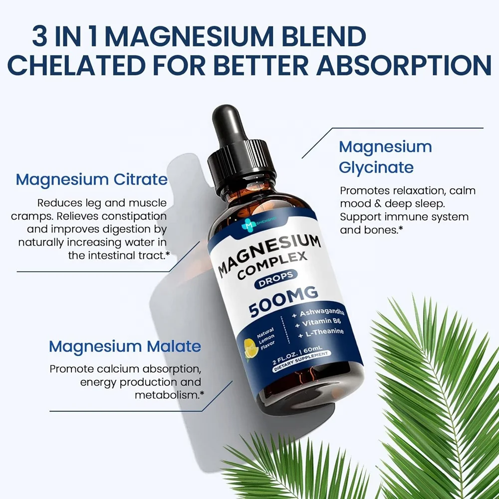 Liquid Magnesium Glycinate Triple Magnesium Complex Supplement Malate ...