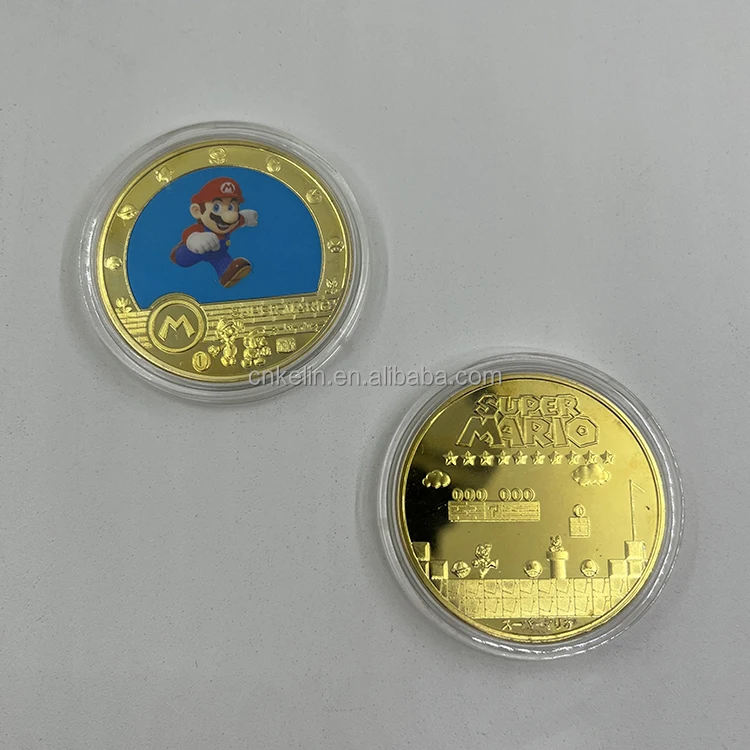 Japan Game Super Mario Bros Coin Mario And Luigi Cute 24k Gold Plating ...