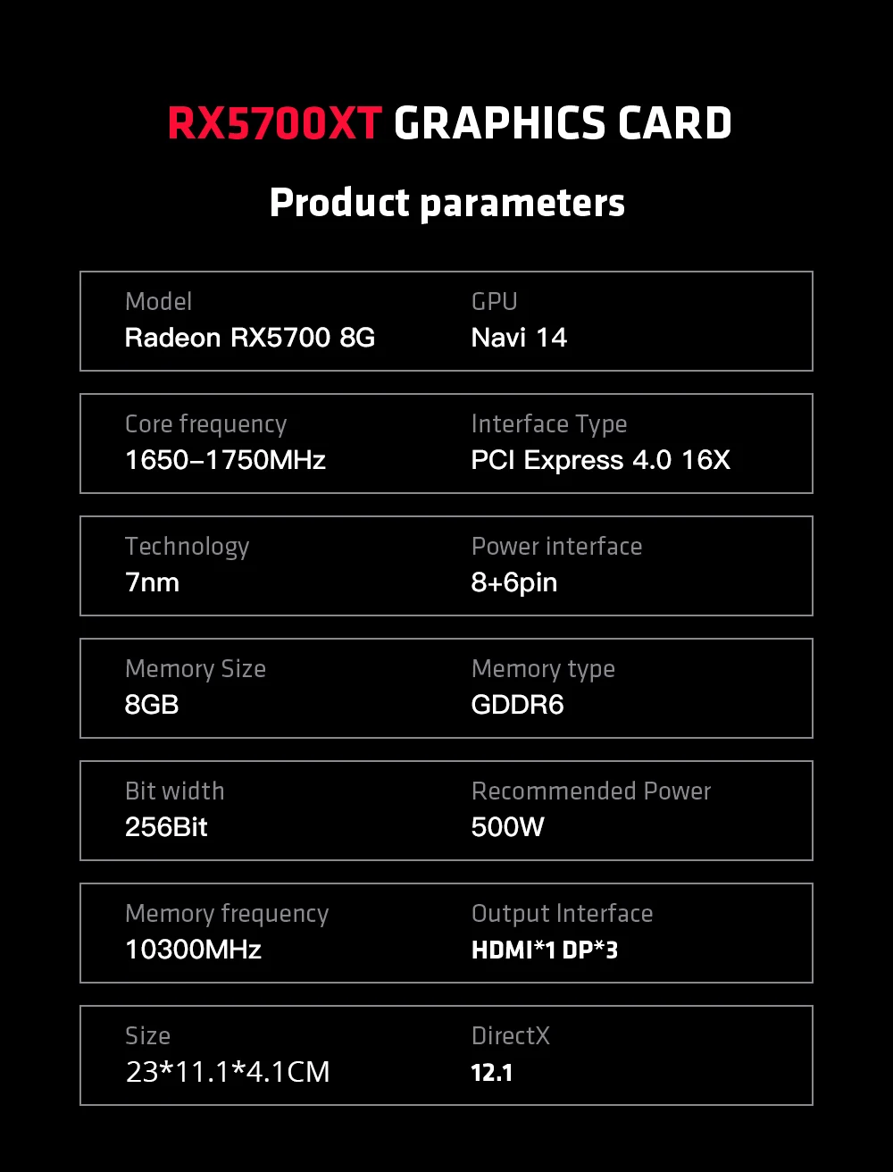 Elsa New 256bit 8gb Rx5700xt Carte Graphique Externe Ddr6 Amd Radeon Rx ...