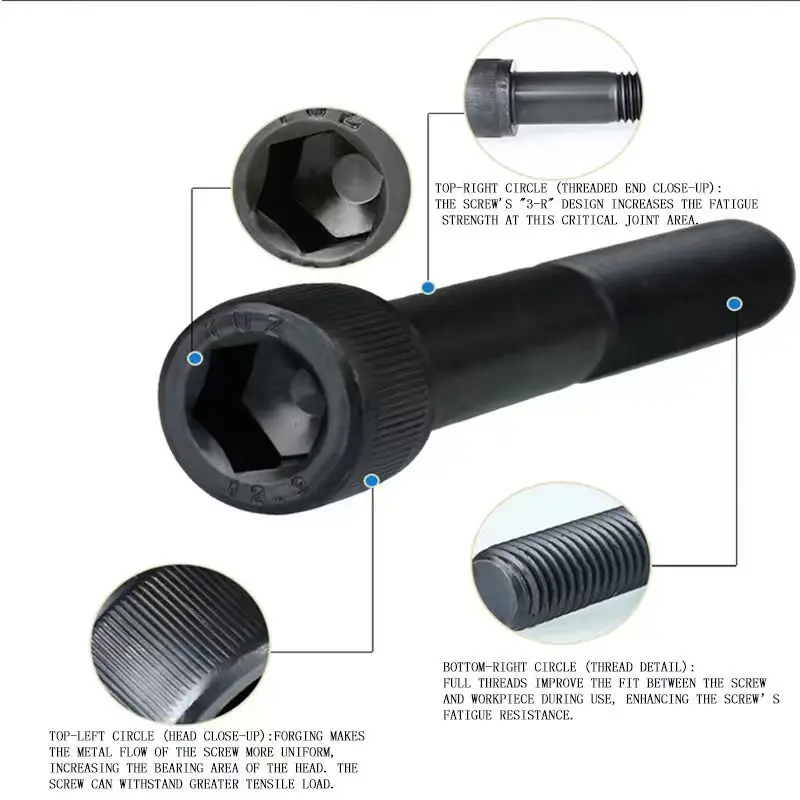 M27 TUZ 12.9 Grade High Strength Alloy Steel Hex Socket Cylindrical ...