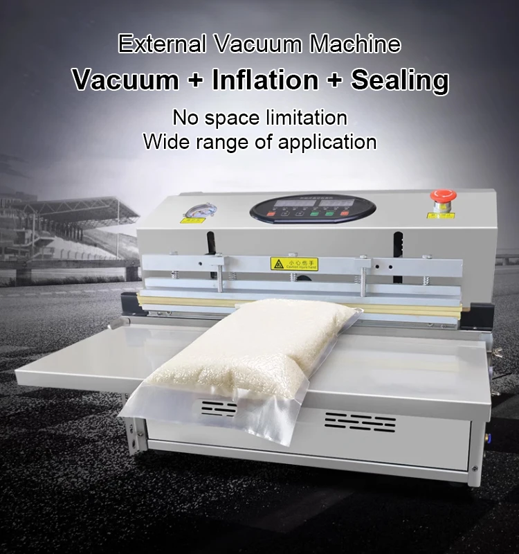 Model500 Desktop Double Pump Plastic Bags Fish Rice Meat CE