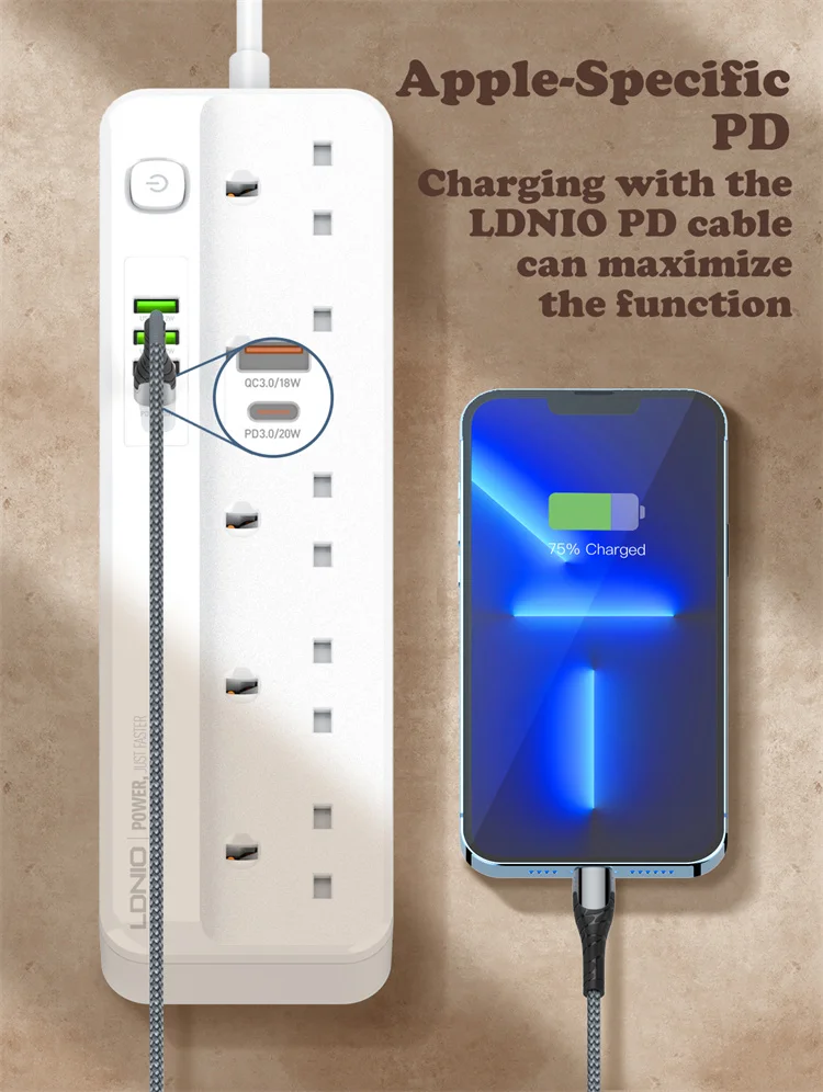 LDNIO Multi-Function Power Strip Perfect Home/Office Charging Station ...