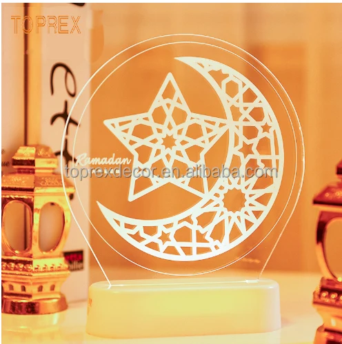 Islamic LED Lighting Acrylic Night Light With Color Chan for Islamic ...